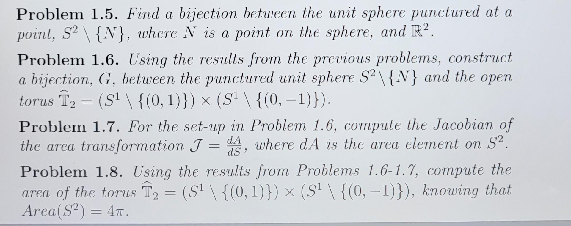 Solved - Problem 1.5. Find a bijection between the unit | Chegg.com