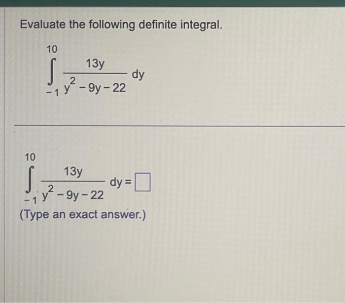Solved Evaluate the following definite integral. | Chegg.com
