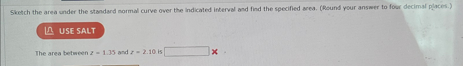 Solved Sketch the area under the standard normal curve over | Chegg.com