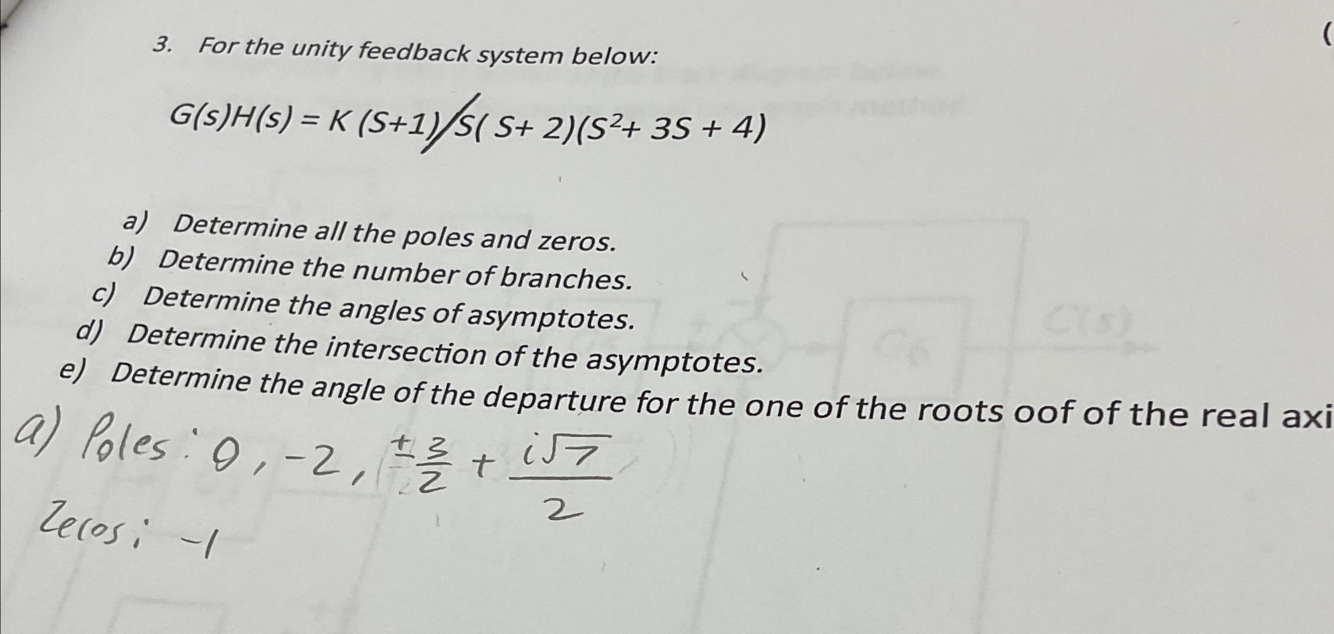 Solved For the unity feedback system | Chegg.com