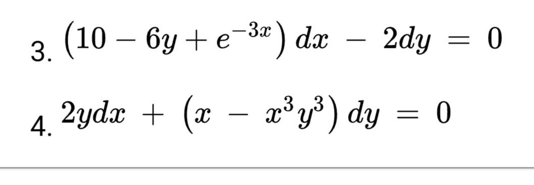 Solved Exact and Non-Exact DE Find the solution of the | Chegg.com