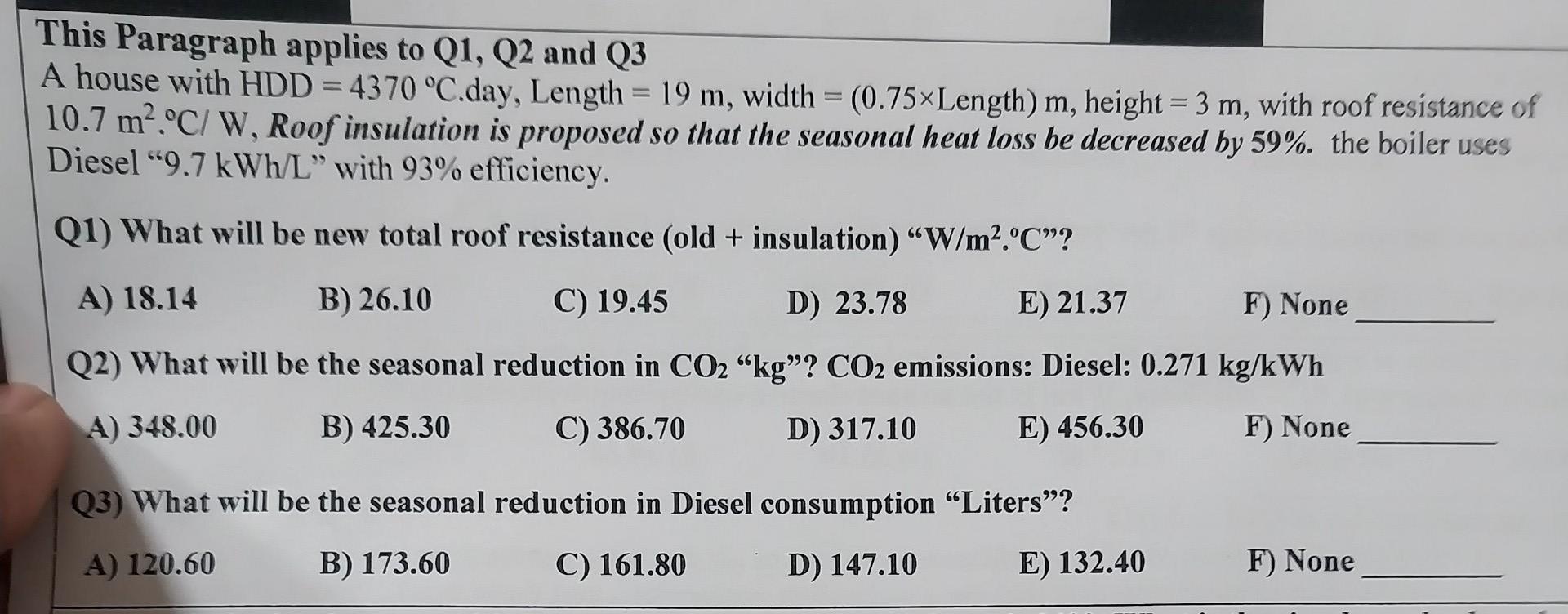 Solved This Paragraph applies to Q1, Q2 and Q3 A house with | Chegg.com