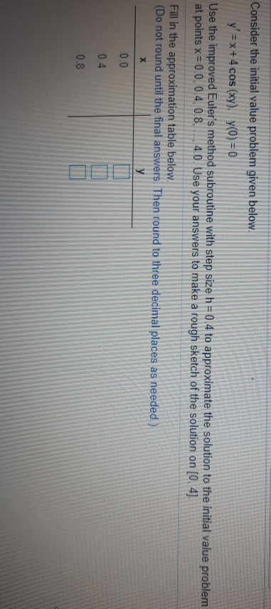 Solved Consider the initial value problem given below. | Chegg.com