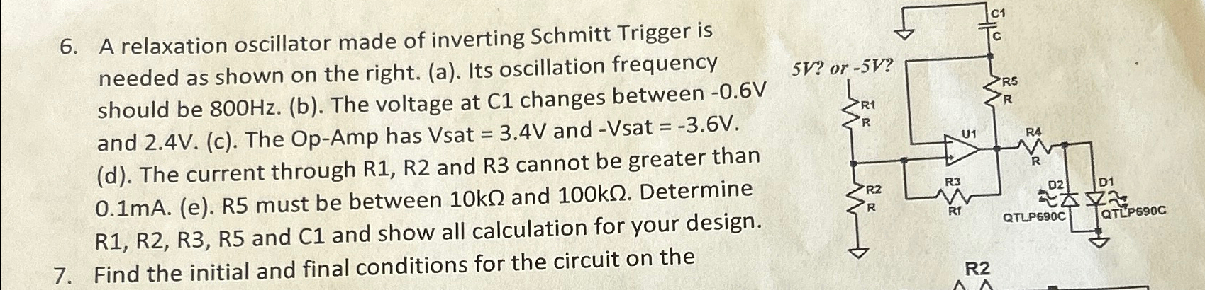 Solved A relaxation oscillator made of inverting Schmitt | Chegg.com