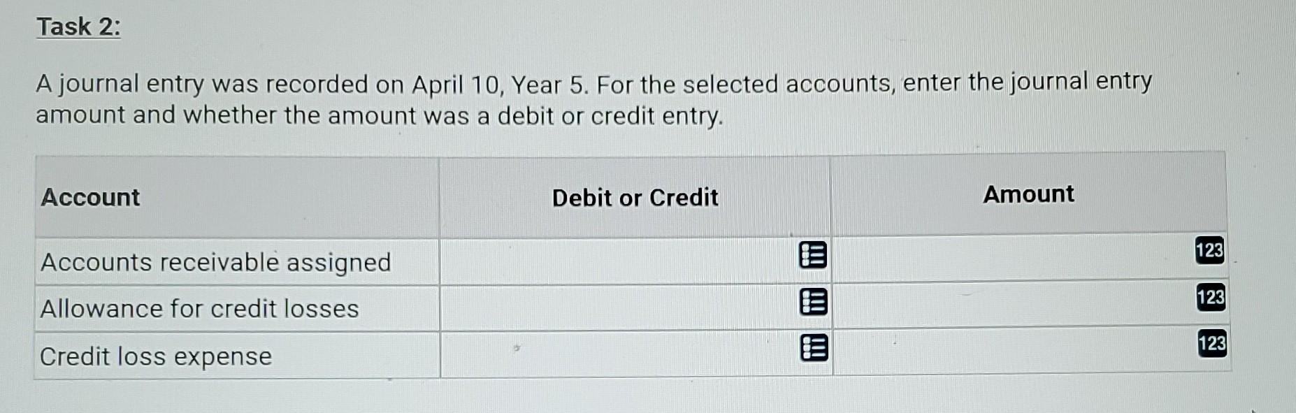 A journal entry was recorded on April 10, Year 5 | Chegg.com