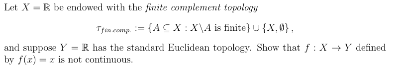 Let x=R ﻿be endowed with the finite complement | Chegg.com