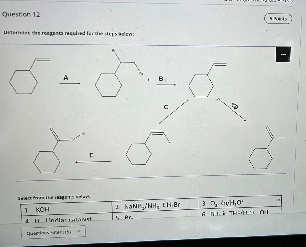 Determine the reagents required for the steps below: | Chegg.com