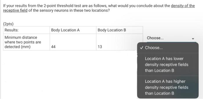 Solved If your results from the 2-point threshold test are | Chegg.com