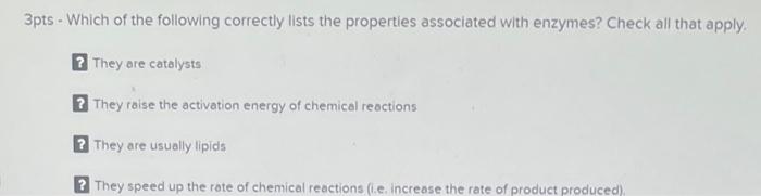 Solved 3pts - Which of the following correctly lists the | Chegg.com