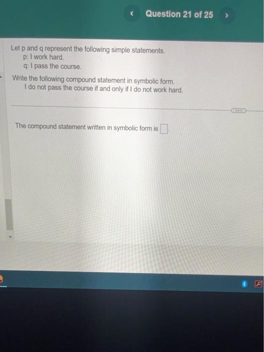 Solved Let p and q represent the following simple | Chegg.com