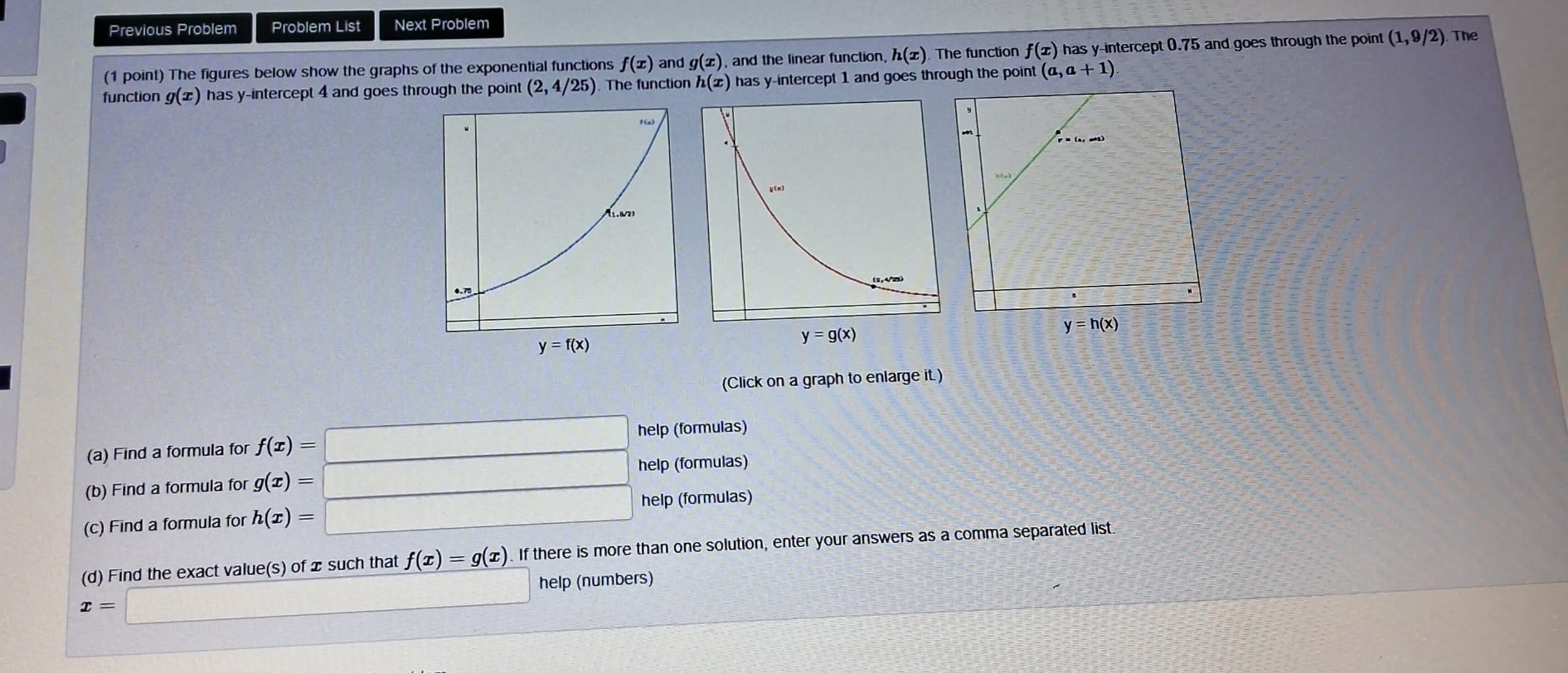 Solved (1 ﻿point) ﻿The figures below show the graphs of the | Chegg.com