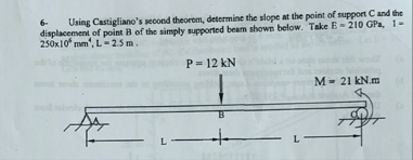 6- ﻿Using Castigliano's second theorem, determine the | Chegg.com