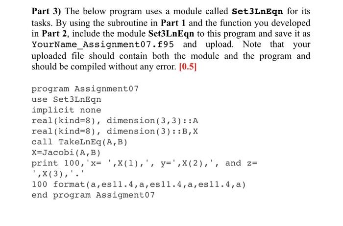 Solved Part 3) The below program uses a module called Set | Chegg.com