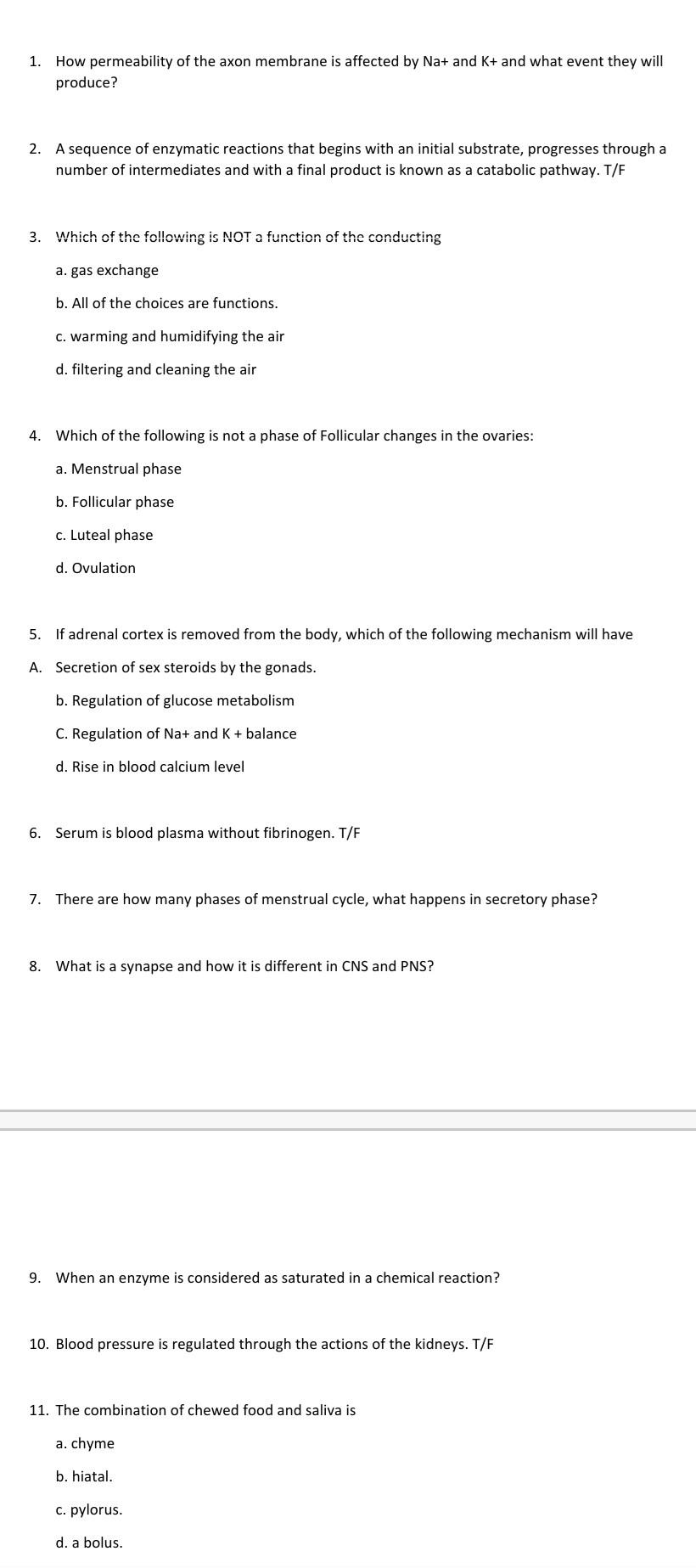 Solved 1. How permeability of the axon membrane is affected | Chegg.com