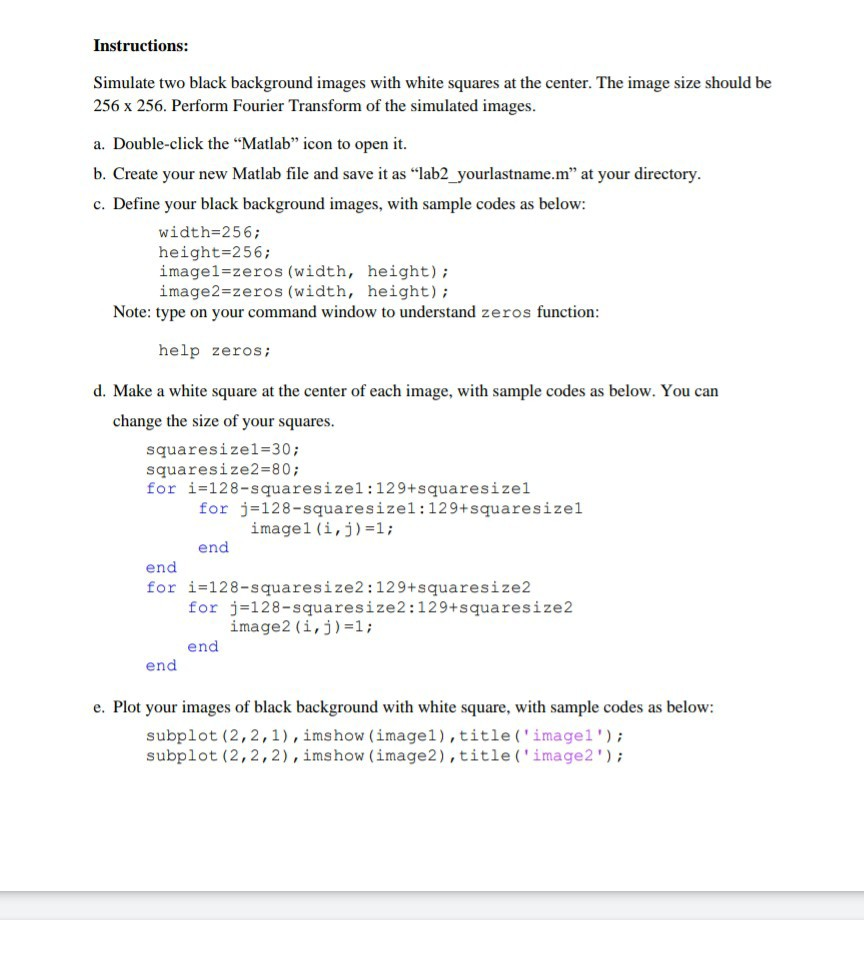 Instructions: Simulate two black background images | Chegg.com