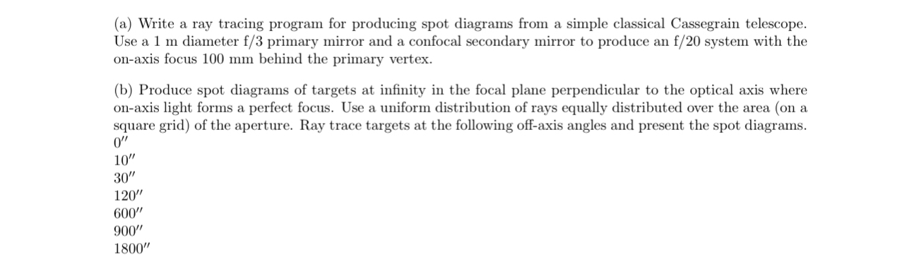 Solved (a) ﻿Write a ray tracing program for producing spot | Chegg.com