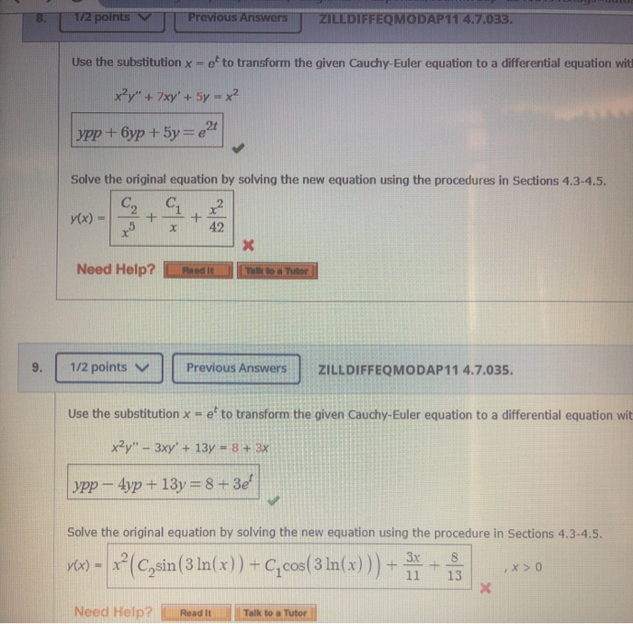 Solved 1/2 points Previous Answers ZILLDIFFEQMODAP11 | Chegg.com