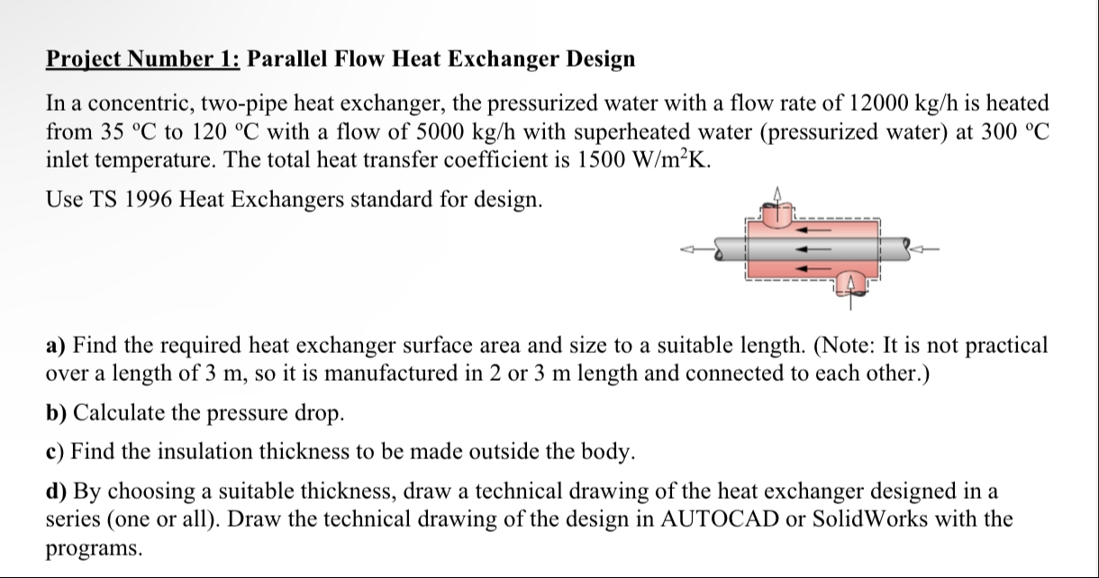 Solved Project Number 1: Parallel Flow Heat Exchanger | Chegg.com