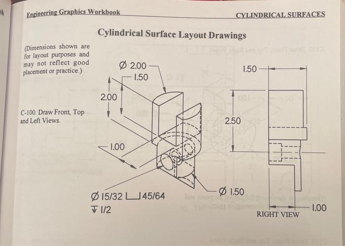 Solved please sketch front top and left side views. (sketch | Chegg.com