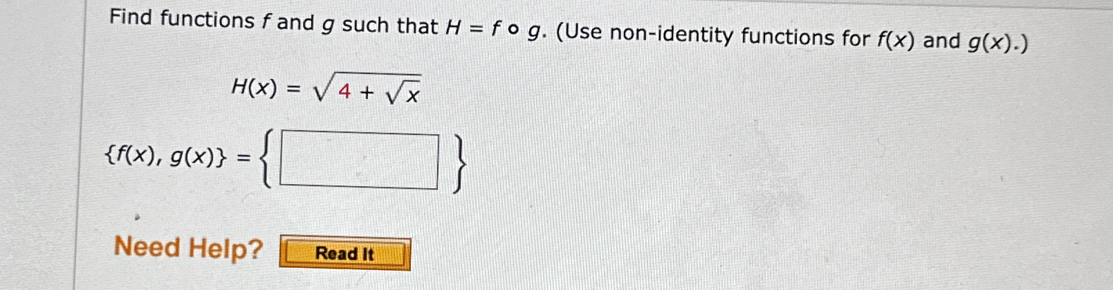 Solved Find Functions F ﻿and G ﻿such That H F G Use