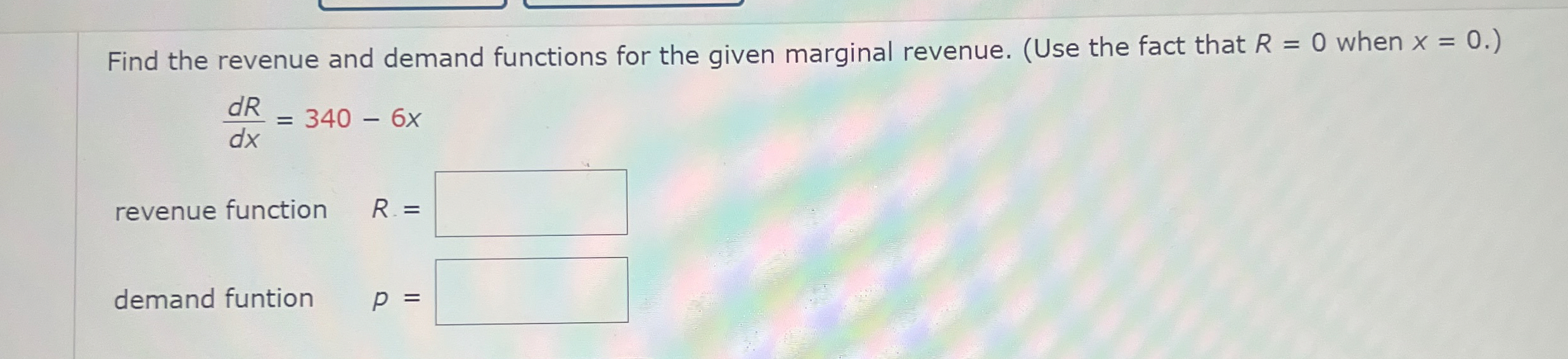Solved Find the revenue and demand functions for the given | Chegg.com