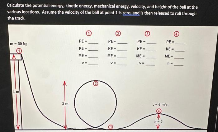 Solved Calculate the potential energy, kinetic energy, | Chegg.com