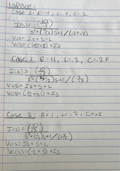 Solved solve for all three cases for the values Vl(t), and | Chegg.com