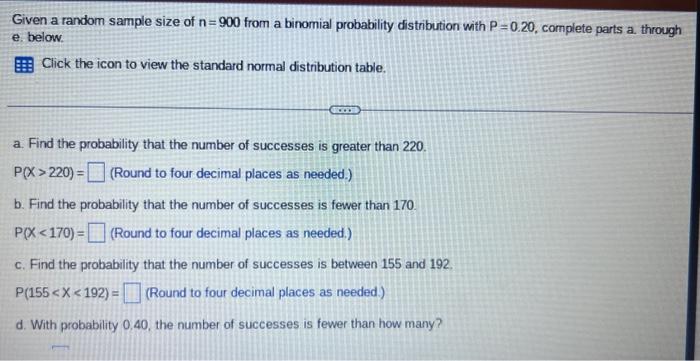 Solved Given a random sample size of n=900 from a binomial | Chegg.com