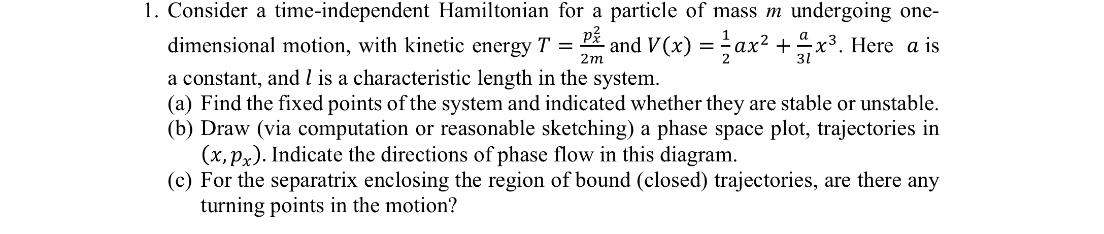 Consider a time-independent Hamiltonian for a | Chegg.com