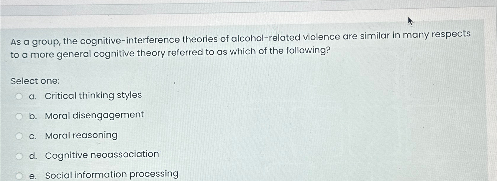Solved As a group, the cognitive-interference theories of | Chegg.com