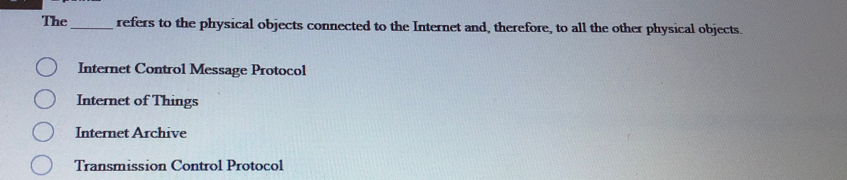 Solved The refers to the physical objects connected to the | Chegg.com