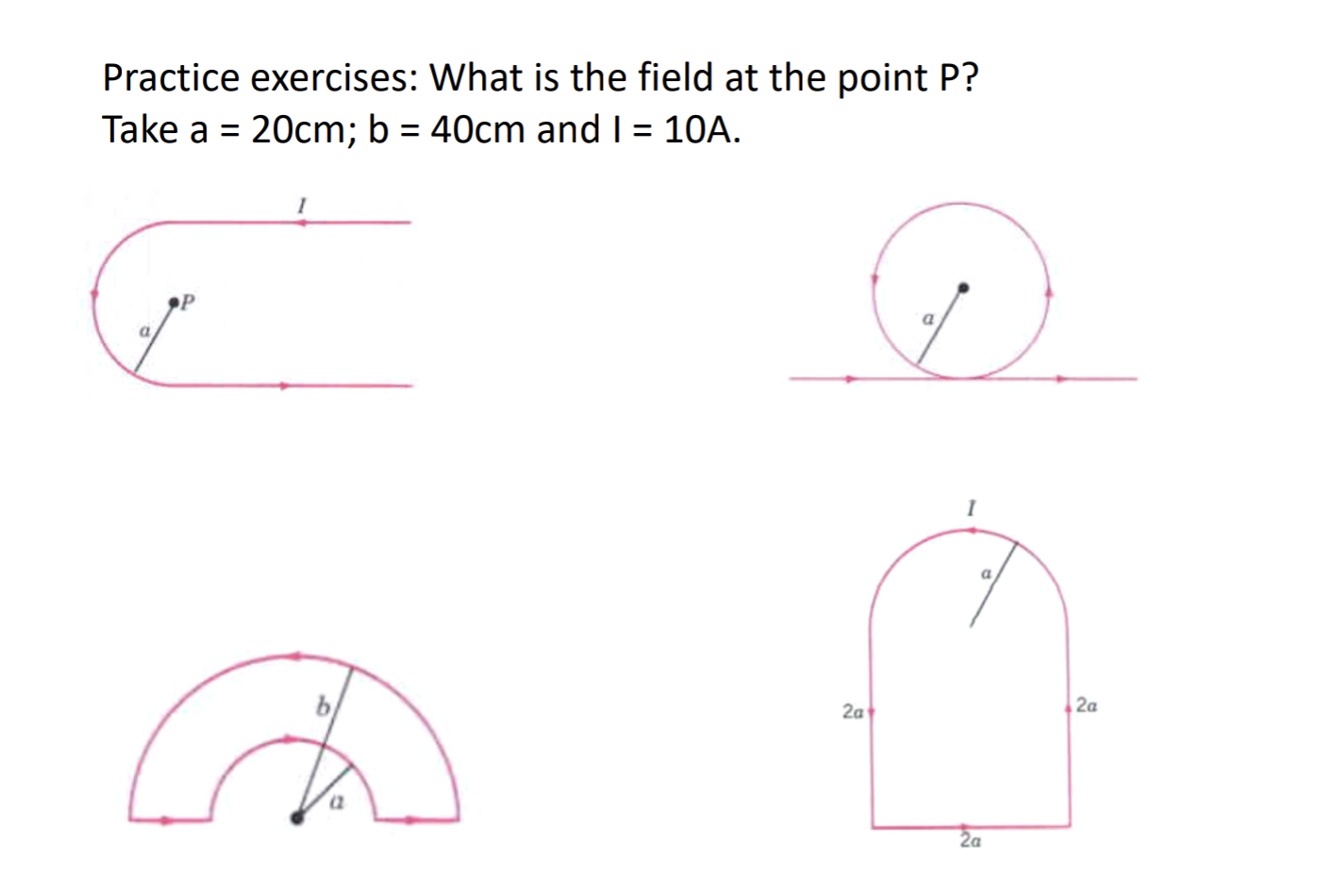 Solved Practice exercises: What is the field at the point | Chegg.com