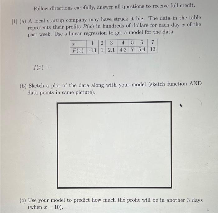 Solved Follow directions carefully, answer all questions to | Chegg.com