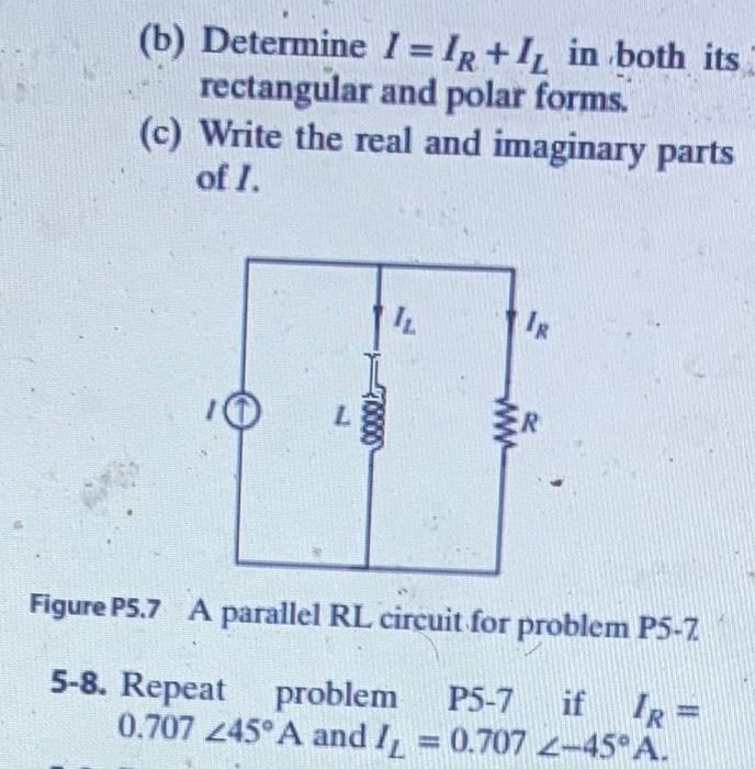 Solved and 5-7. II. the parallel RL circuit shown in Fig. | Chegg.com