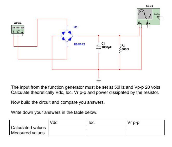 Solved xsci Ext The XFG1 D1 MUN COM 101 1B4B42 + C1 1000uF | Chegg.com