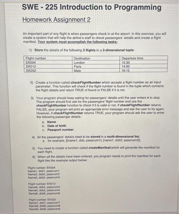 Solved An important part of any flight is when passengers | Chegg.com