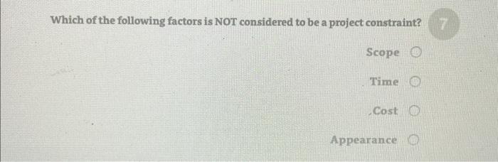 Solved Which of the following factors is NOT considered to | Chegg.com