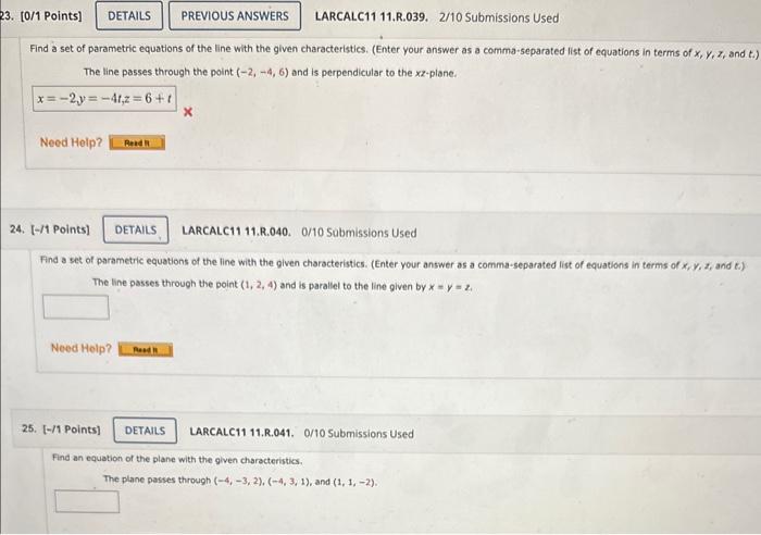 Solved Find a set of parametric equations of the line with | Chegg.com