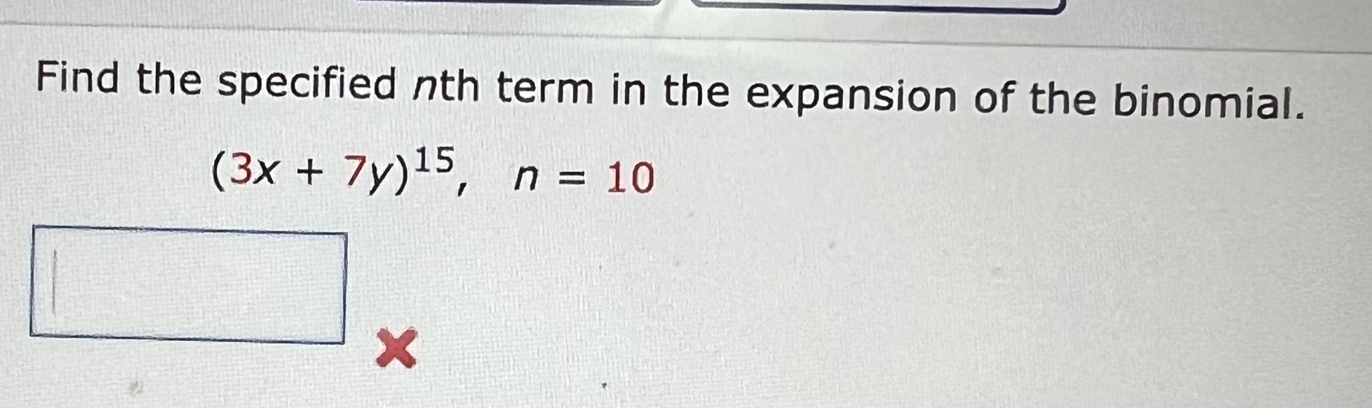 Solved Find the specified nth term in the expansion of the | Chegg.com