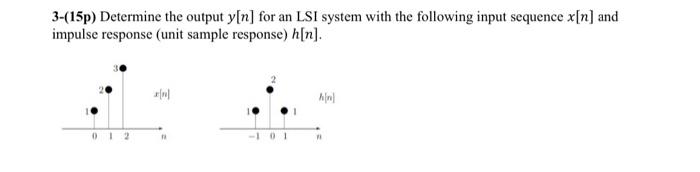 Solved 3-(15) Determine the output y[n] for an LSI system | Chegg.com