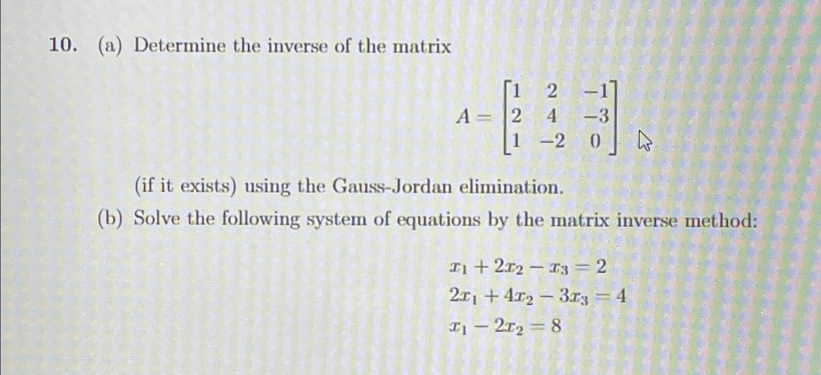 Solved (a) ﻿Determine the inverse of the | Chegg.com