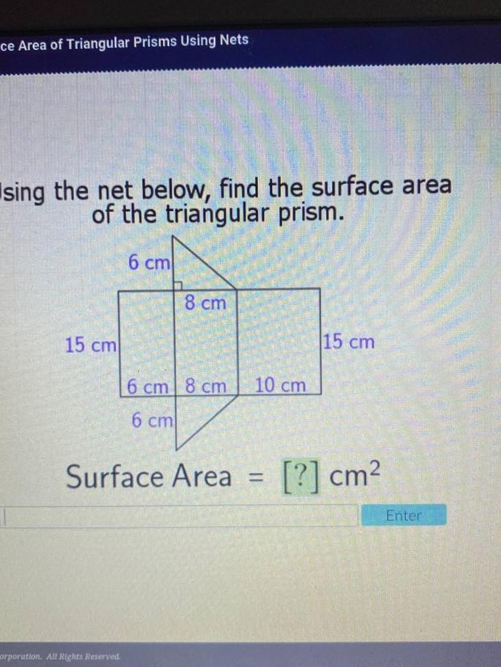 Solved ce Area of Triangular Prisms Using Nets sing the net | Chegg.com