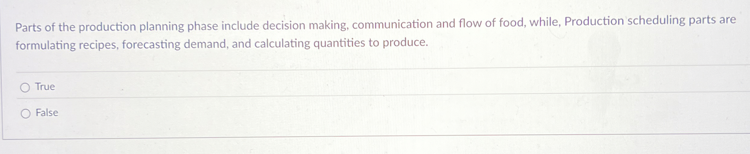 Solved Parts of the production planning phase include | Chegg.com