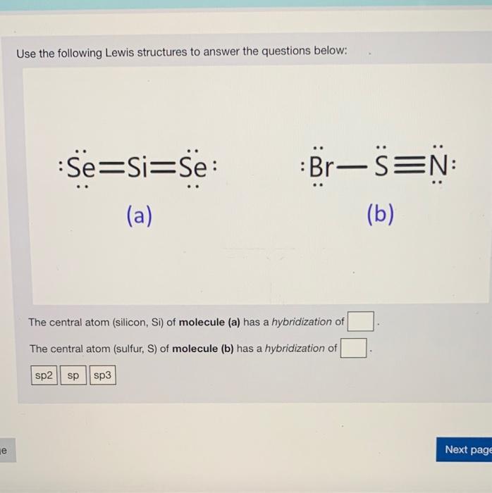Solved Use the following Lewis structures to answer the | Chegg.com