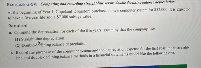 Solved Exercise 6-9A Computing and recording straight-line | Chegg.com