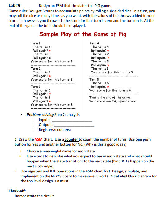 Solved Use the provided handout to design an ASM chart, | Chegg.com