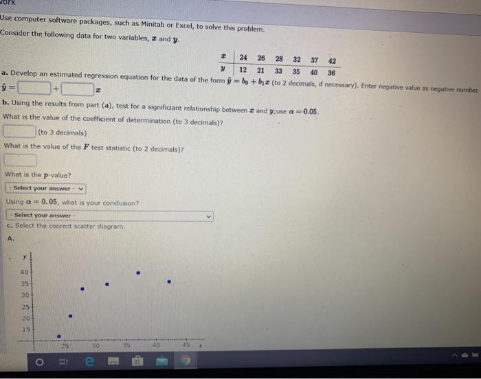 Solved Use computer software packages, such as Minitab or | Chegg.com