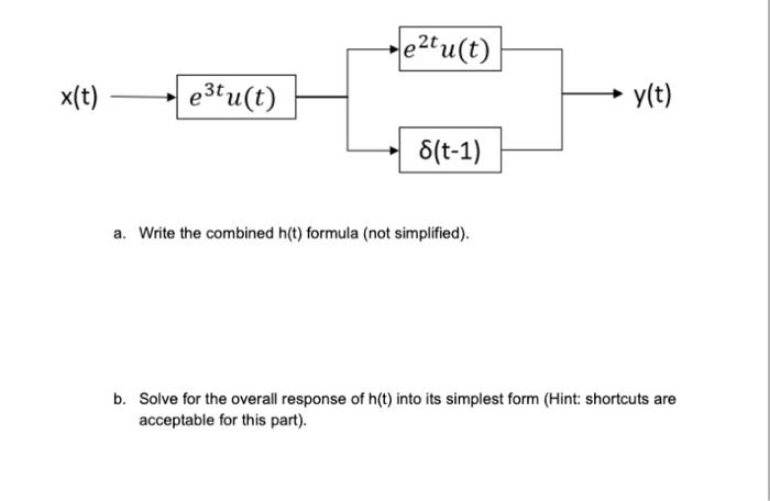 Solved a. Write the combined h(t) formula (not simplified). | Chegg.com