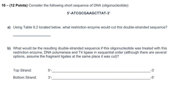 Solved 10 - (12 Points) Consider the following short | Chegg.com
