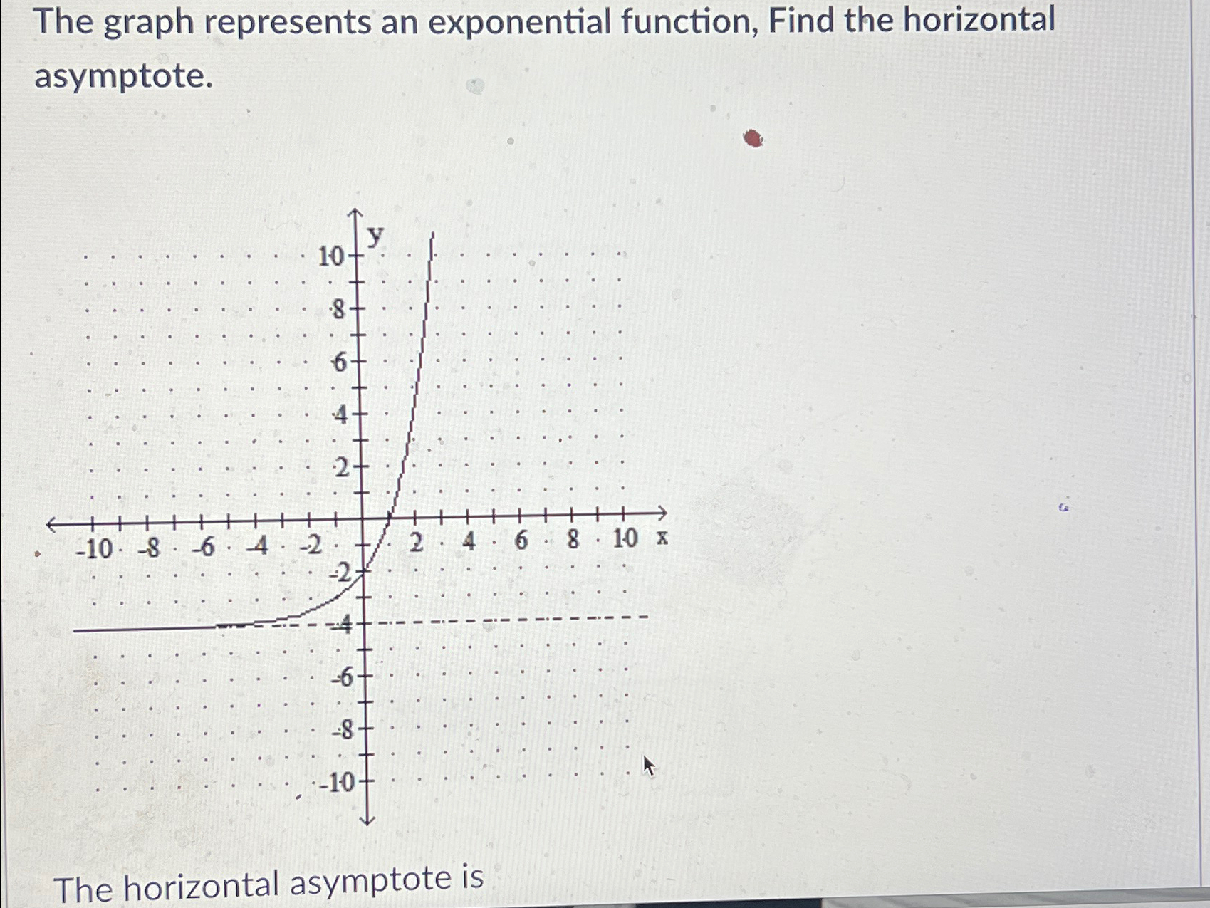 Solved The graph represents an exponential function, Find | Chegg.com